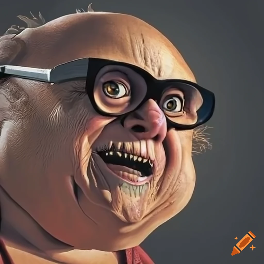 Danny devito as a tyrannosaurus in jurassic park on Craiyon