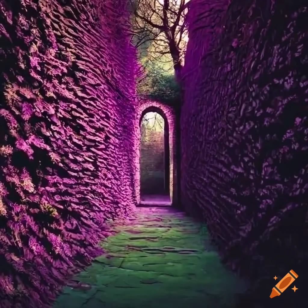 Entrance to a purple foliage maze