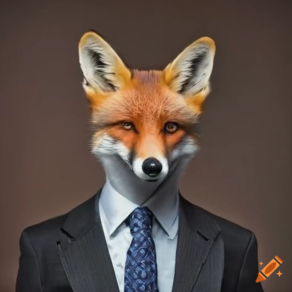 Dapper fox in a suit