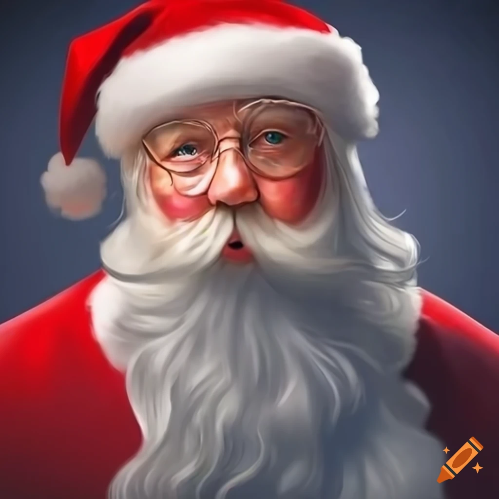 Hyper realistic depiction of santa claus