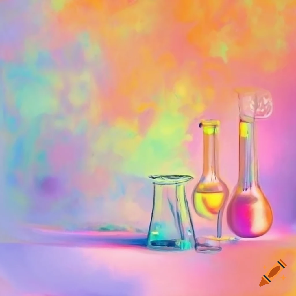 Chemistry science depicted in monet-style pastel colors