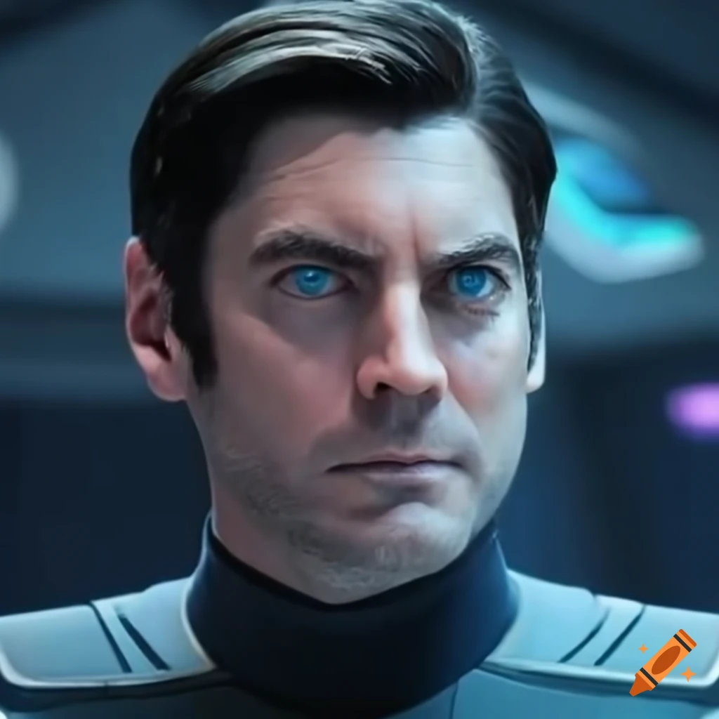 Wes Bentley as the captain of the starship Enterprise on Craiyon