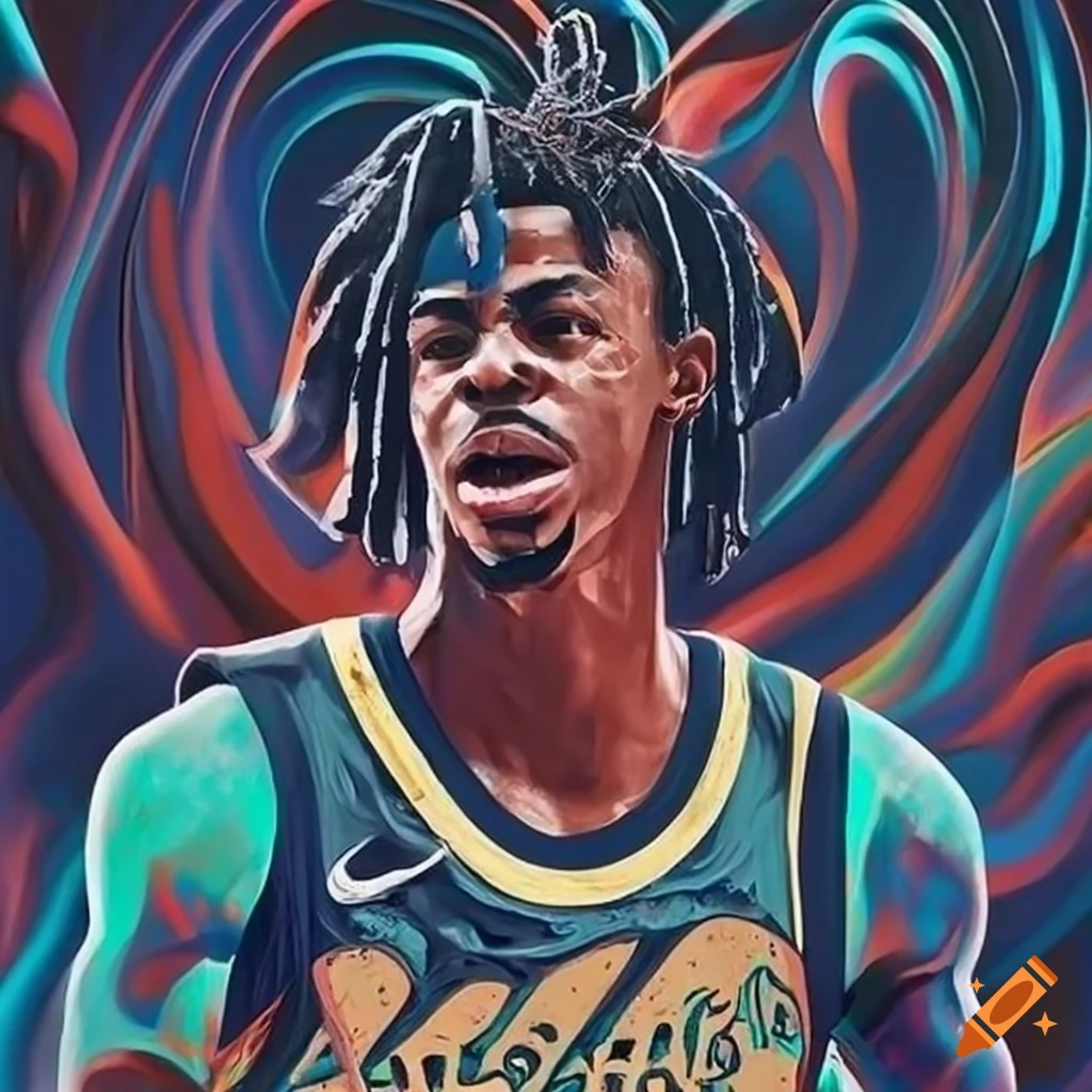 Abstract art featuring ja morant's movement