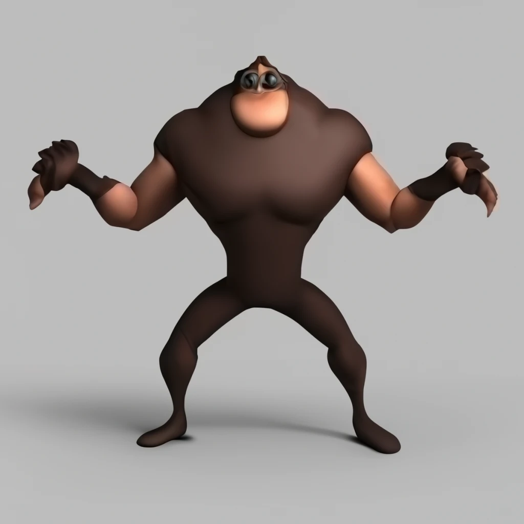 Cartoon henchmen in t-pose ready for animation on Craiyon