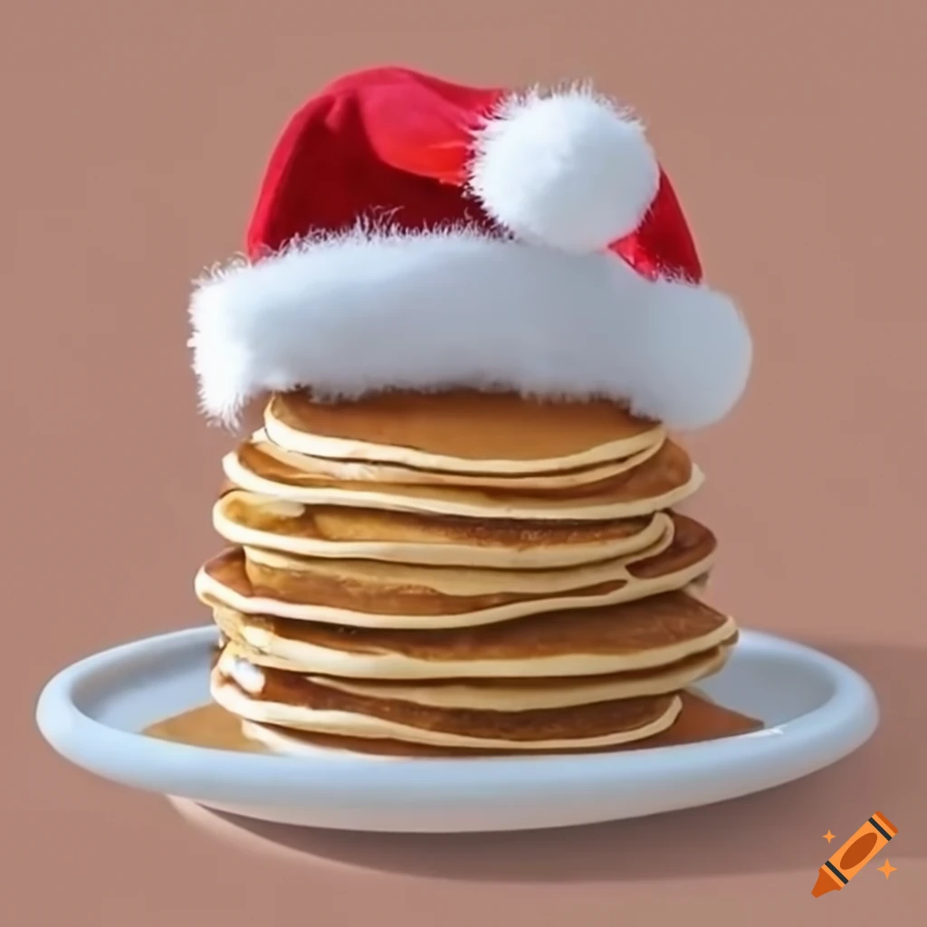 Festive pancakes with a santa hat on Craiyon