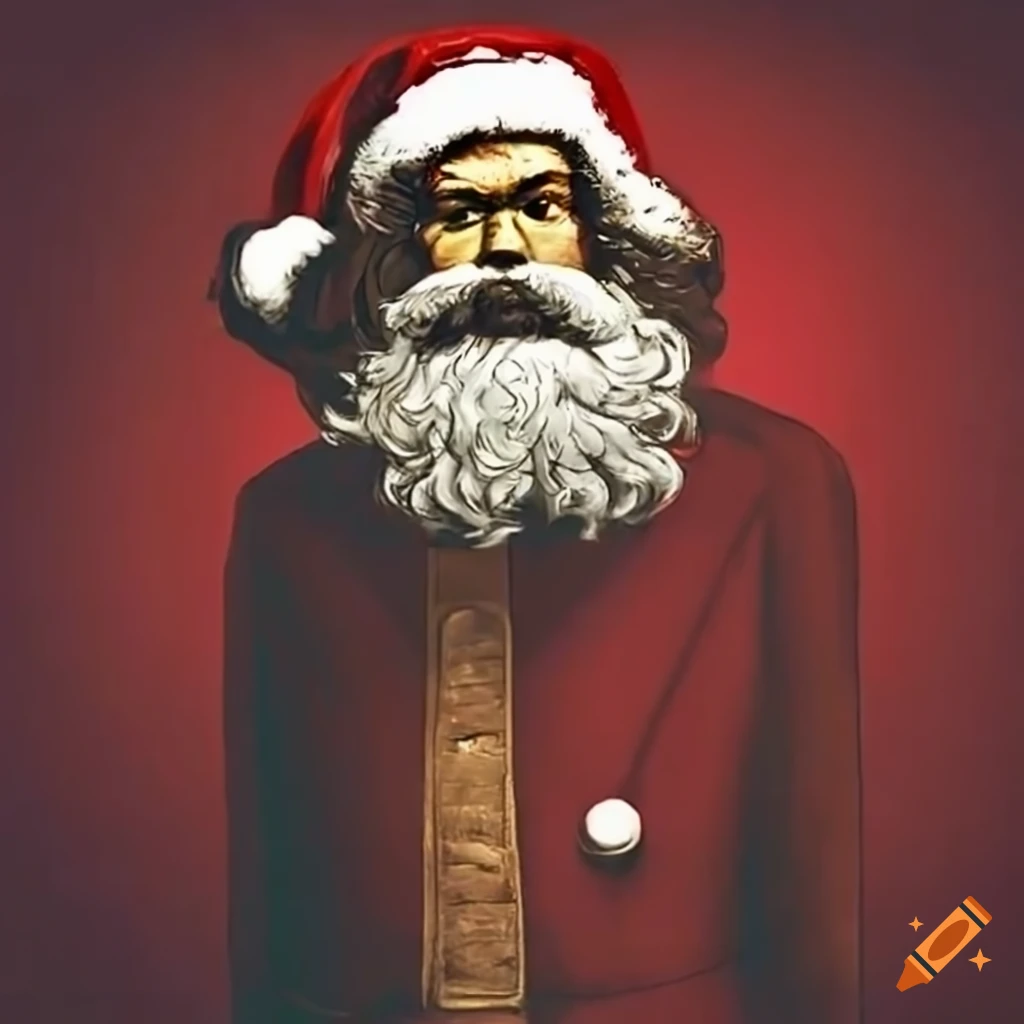 Image of karl marx fighting santa claus