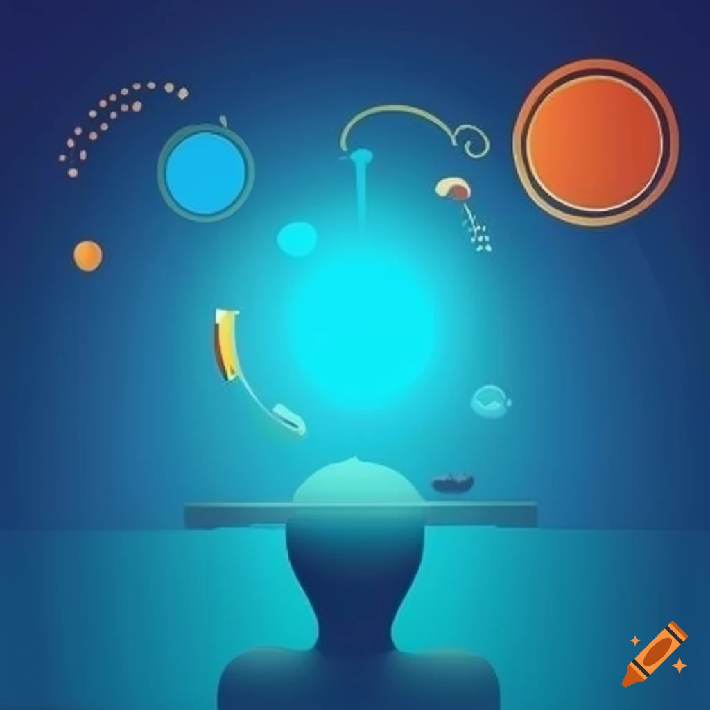 Blue and orange infographic on the evolution of education