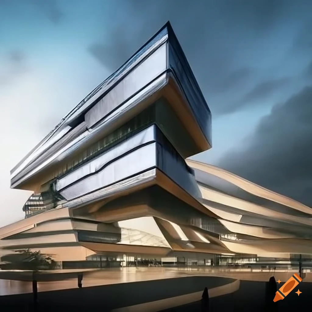 Reimagined design of mediacorp campus building on Craiyon