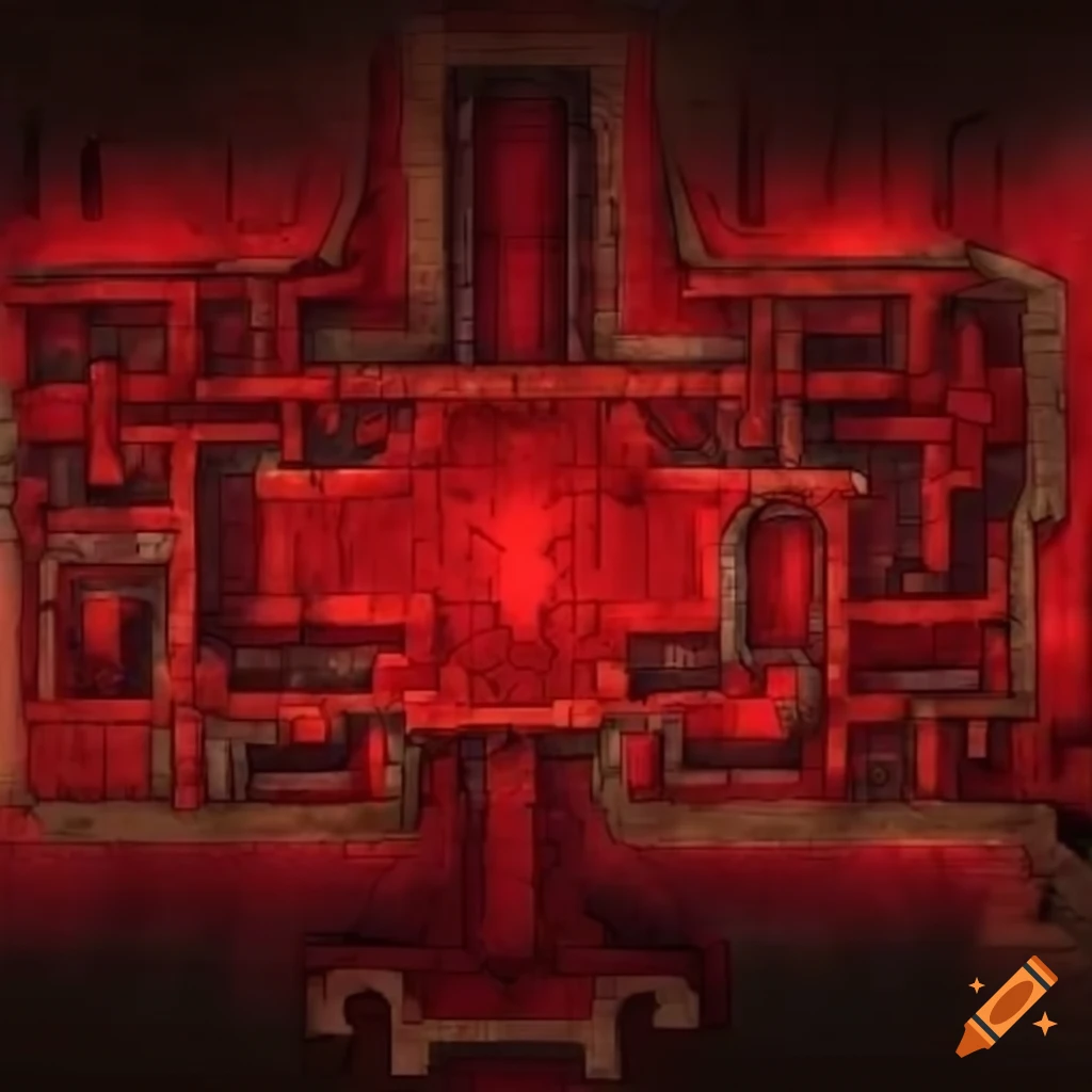Red maze dungeon map