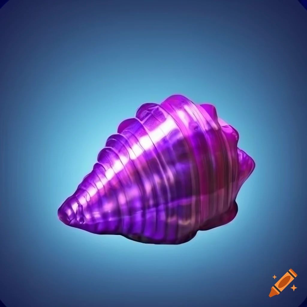 Shiny purple seashell on white background