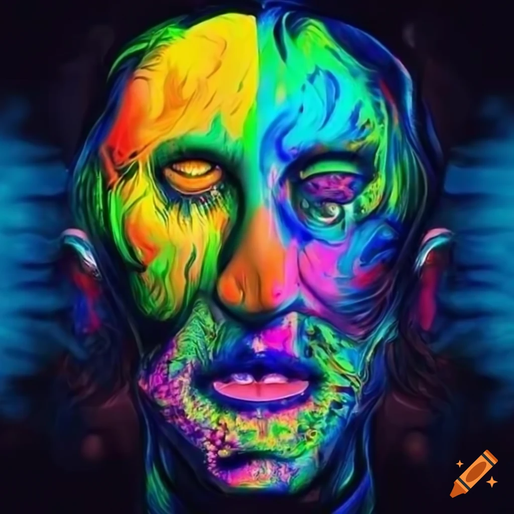 Mind-blowing psychedelic art with bold colors on Craiyon