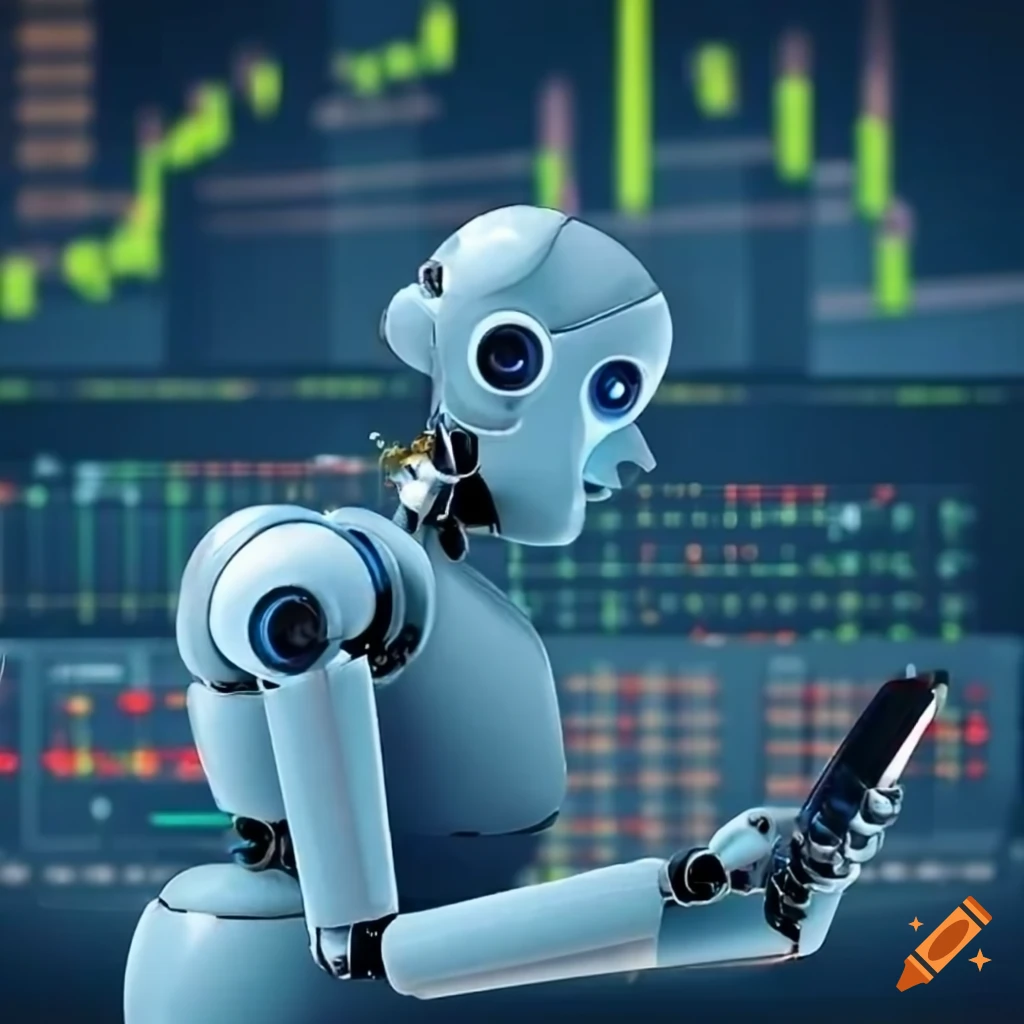 Robot trading stocks and analyzing charts
