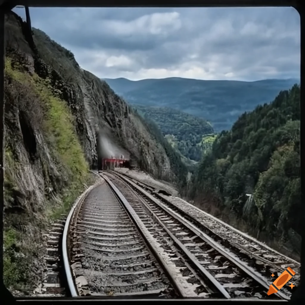 Vintage photo of a railway slope in 1950