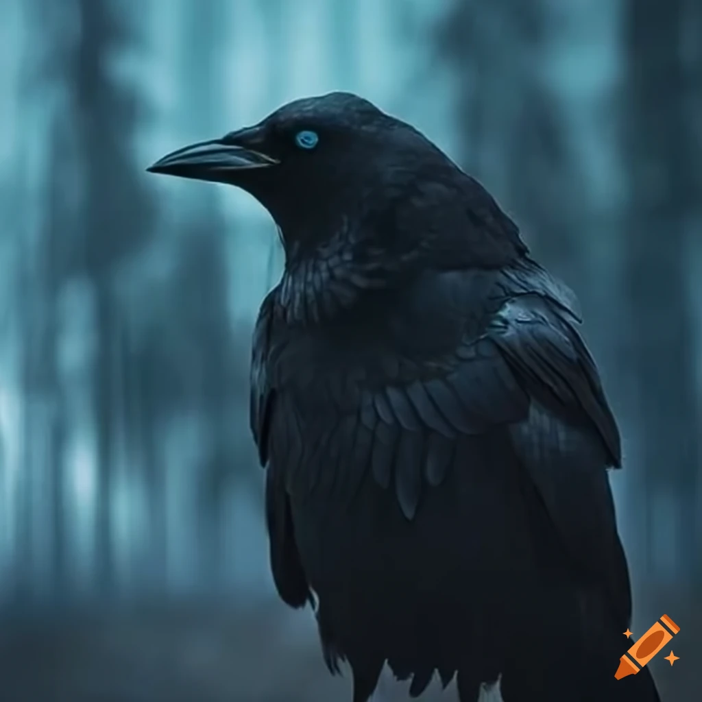 Heroic fantasy artwork of a crow fighting against evil army on Craiyon