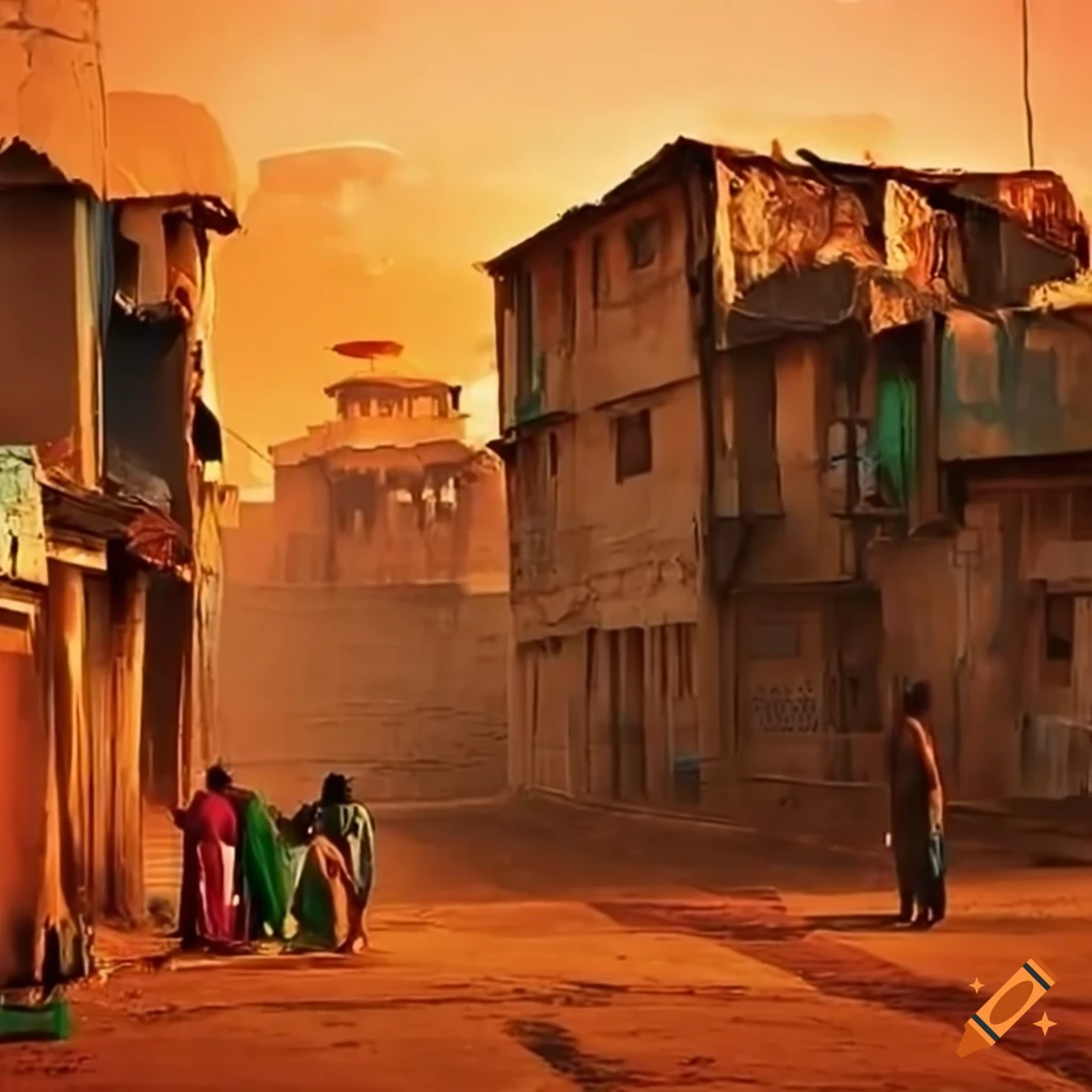 Image of a poor african city without power