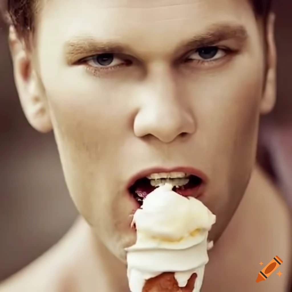 Tom brady enjoying a bowl of vanilla ice cream