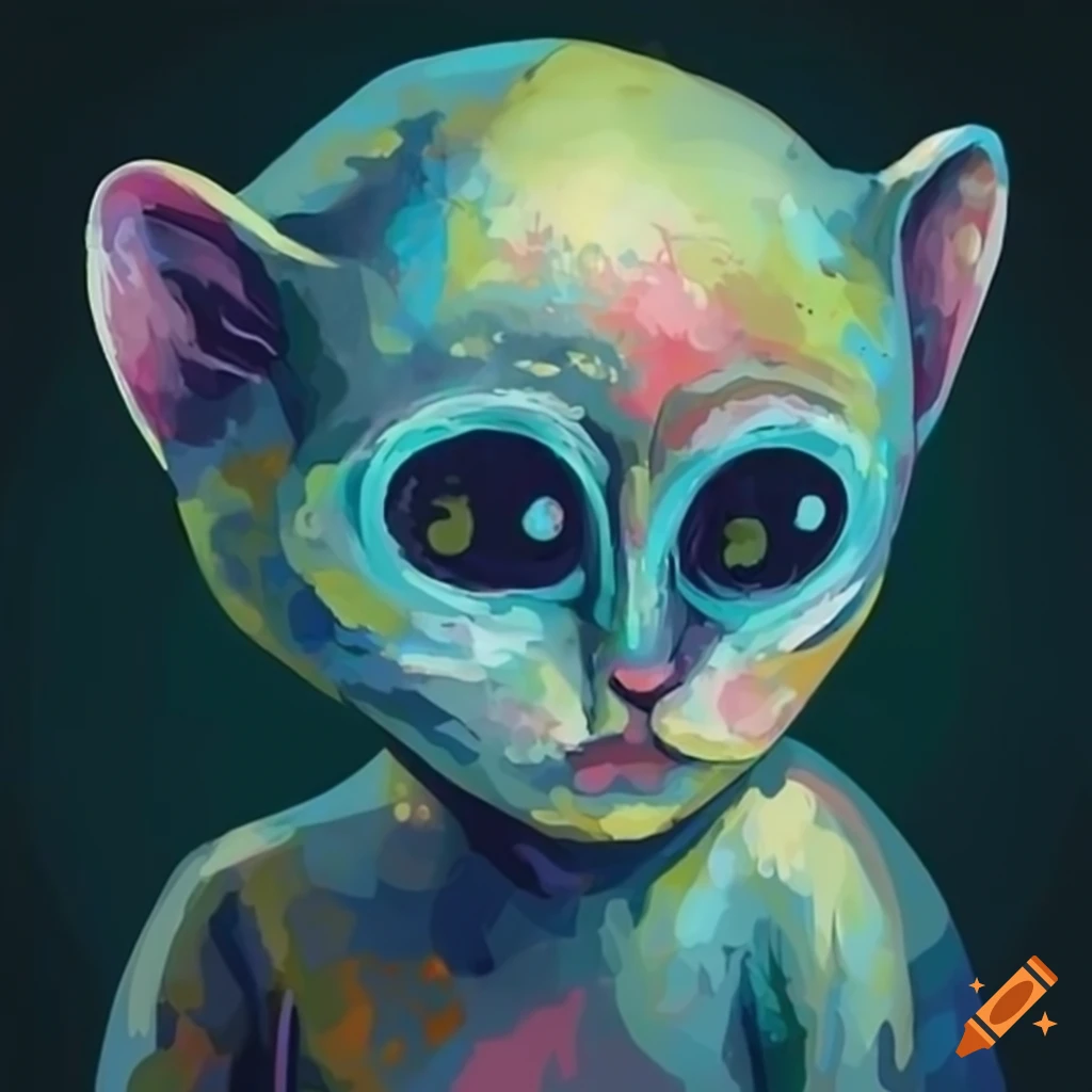 Cute alien cat on Craiyon