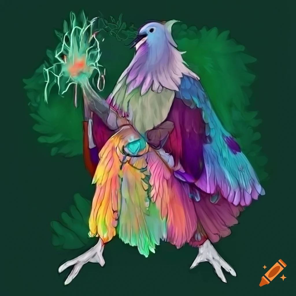 Illustration of a pigeon druid in dnd