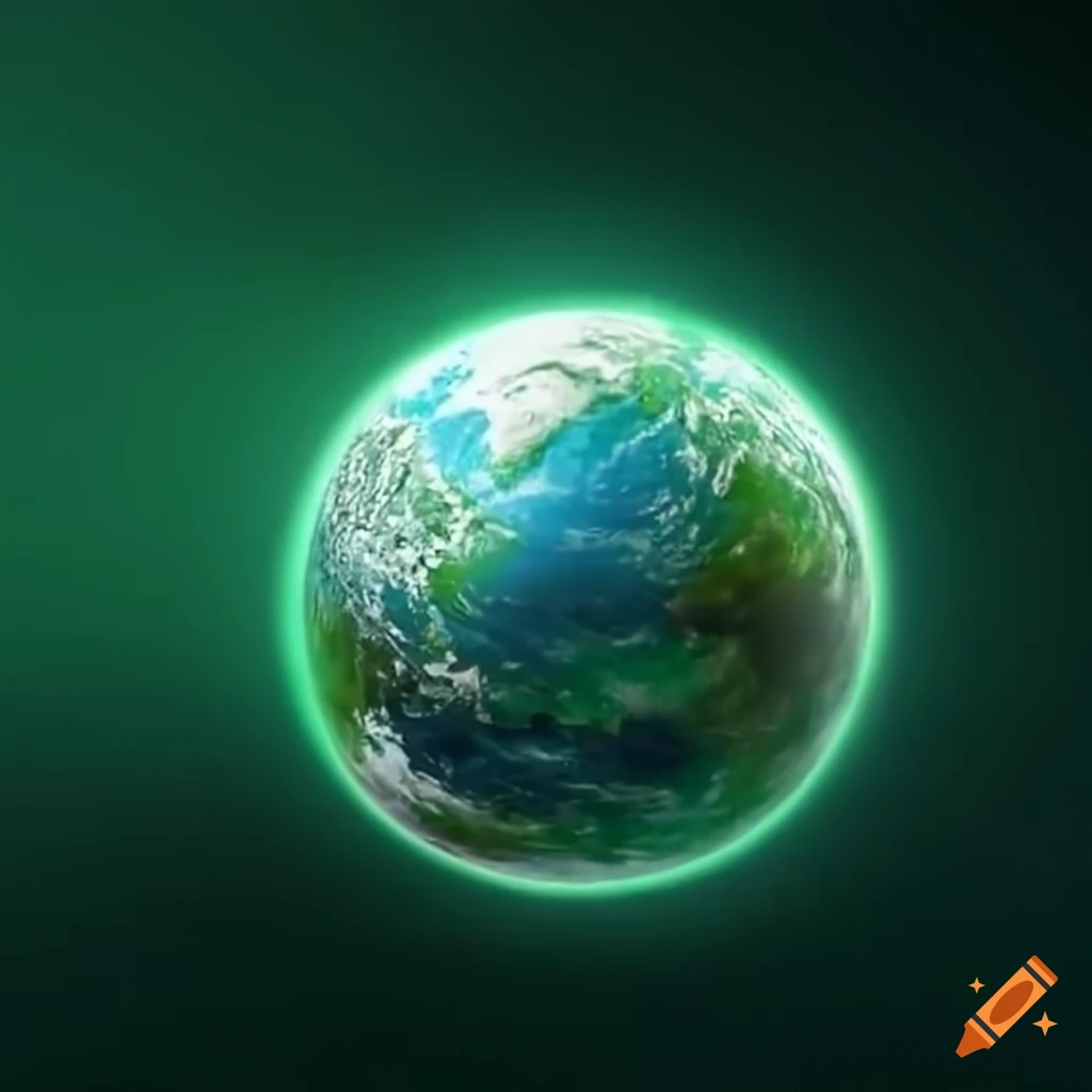 Animation of a green planet on Craiyon