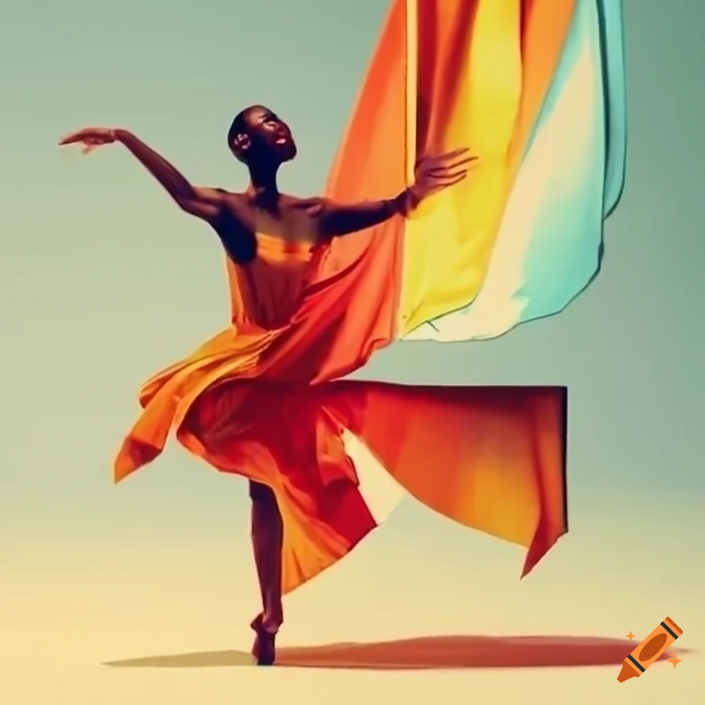 Praise dance with flags on Craiyon