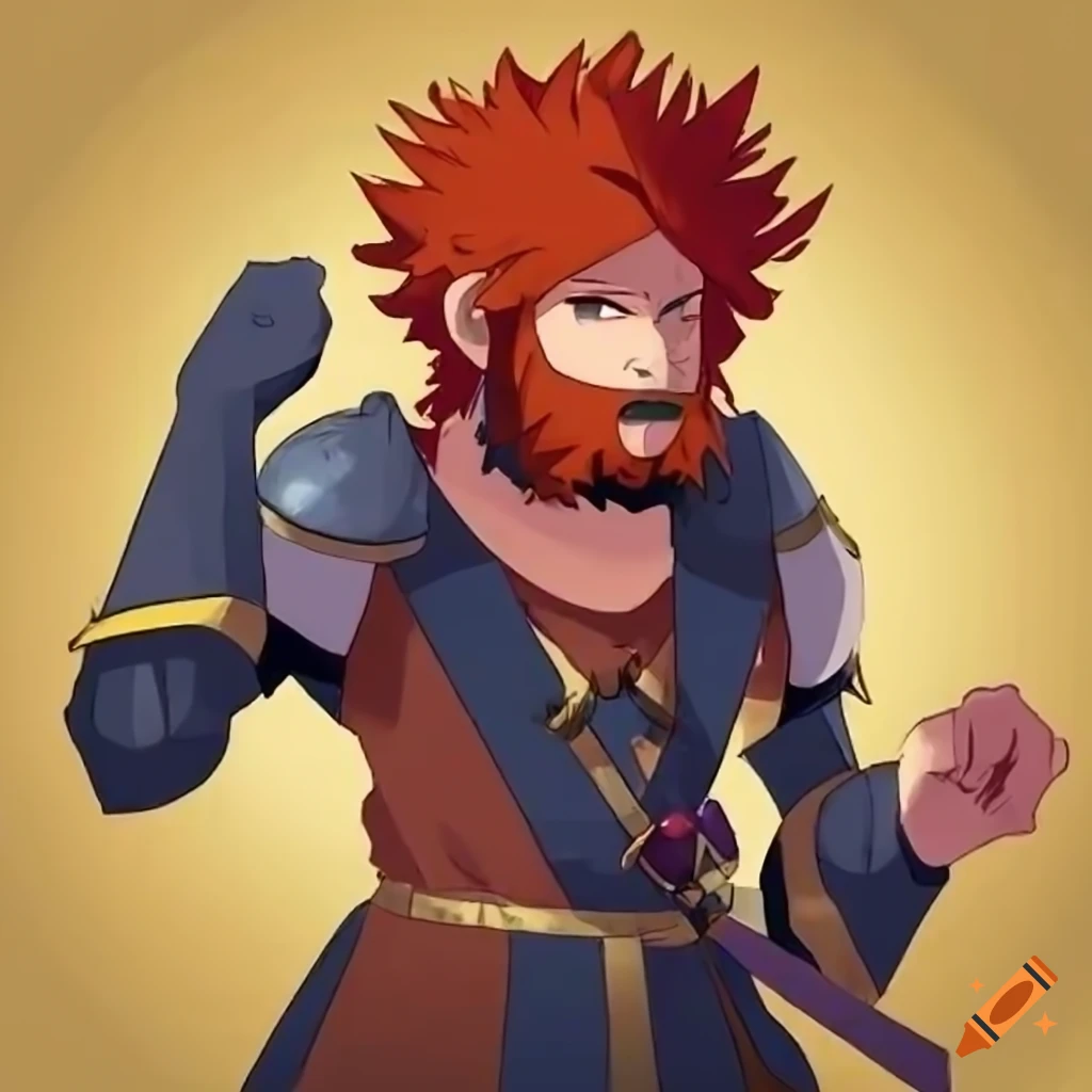 Human version of a medieval king in pokémon battle