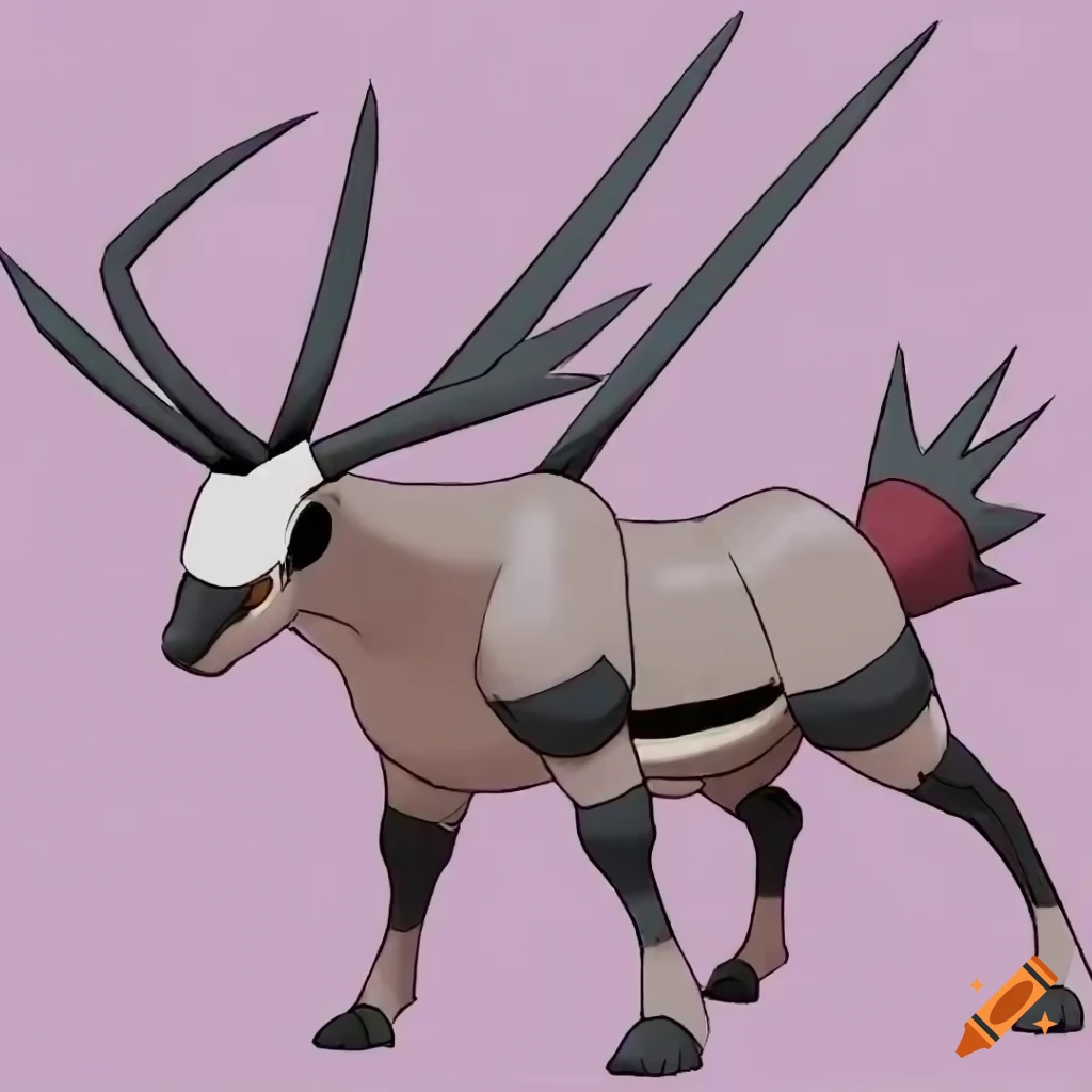 Illustration of armored oryx pokemon on Craiyon