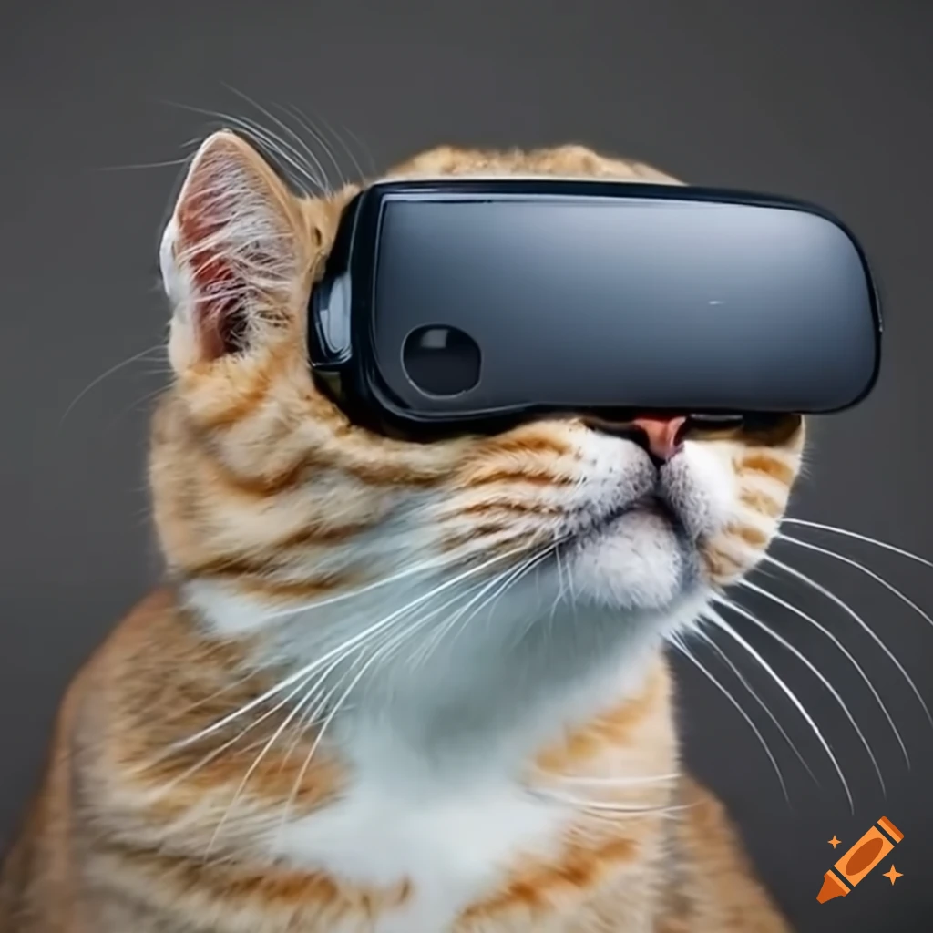 Cat wearing a VR headset on Craiyon