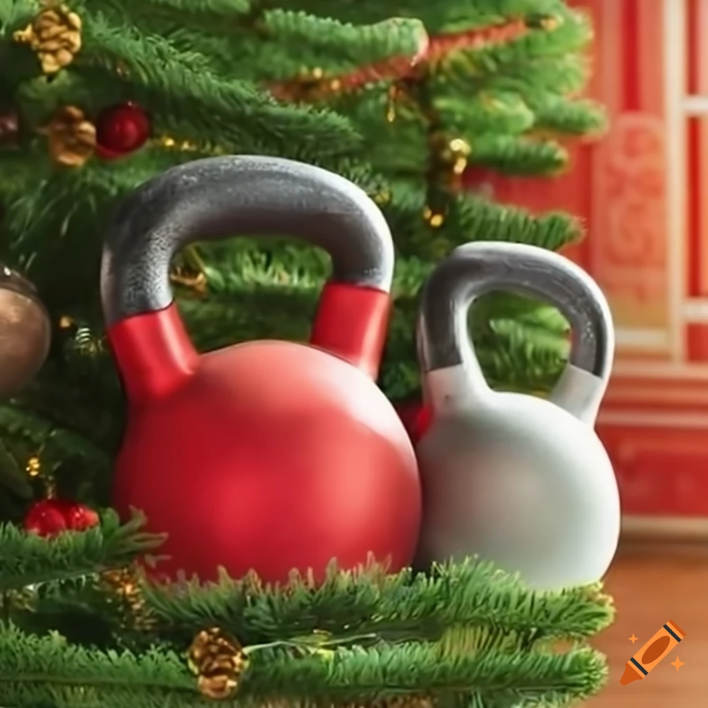 Kettlebells on a christmas tree