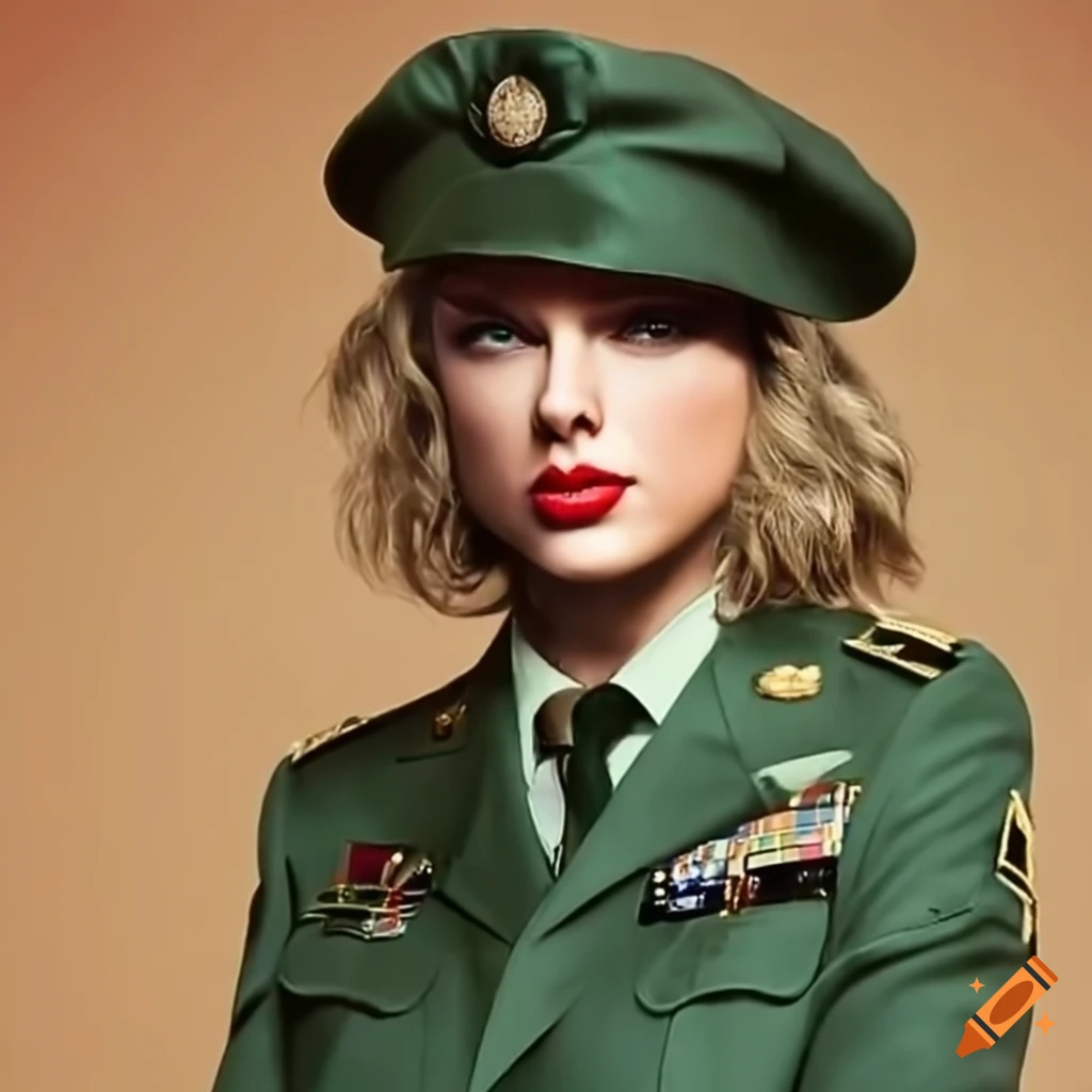 Taylor swift in army dress green uniform