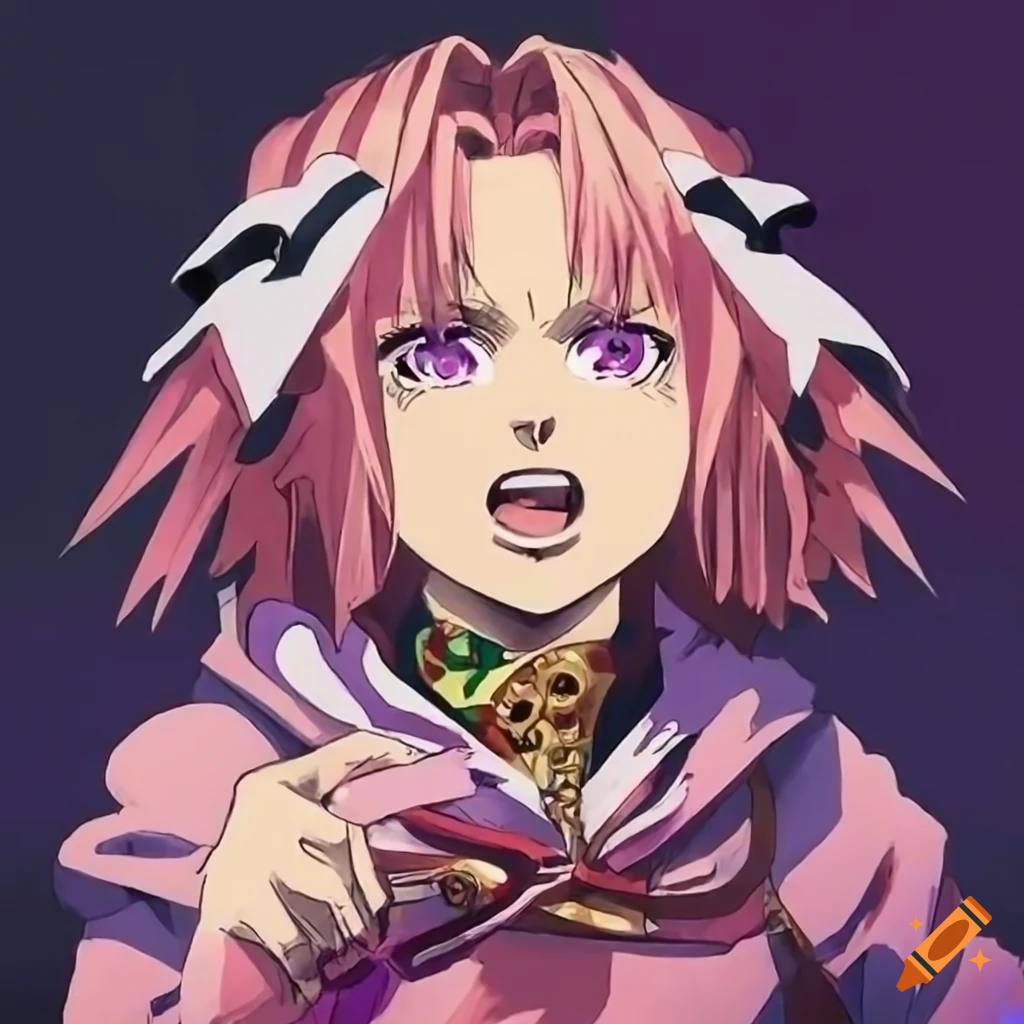 Astolfo in jojo's bizarre adventure style on Craiyon
