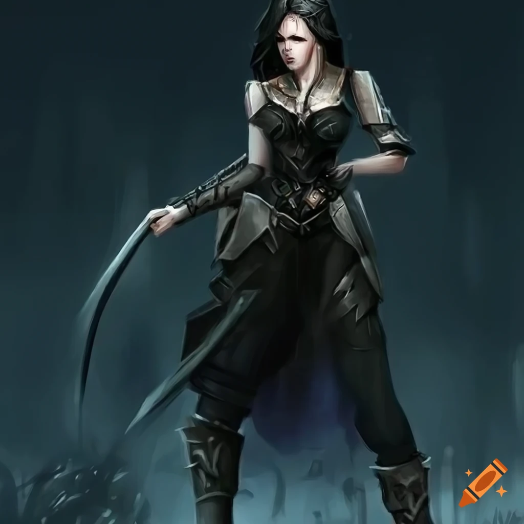 Fantasy art of a female assassin