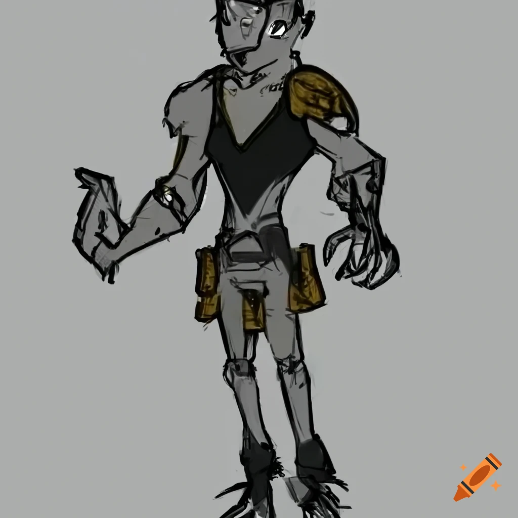 Sketch of a character in full body view