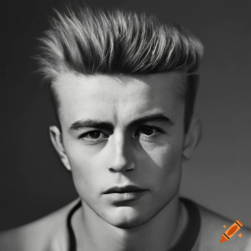 Portrait of james dean with a stylish haircut
