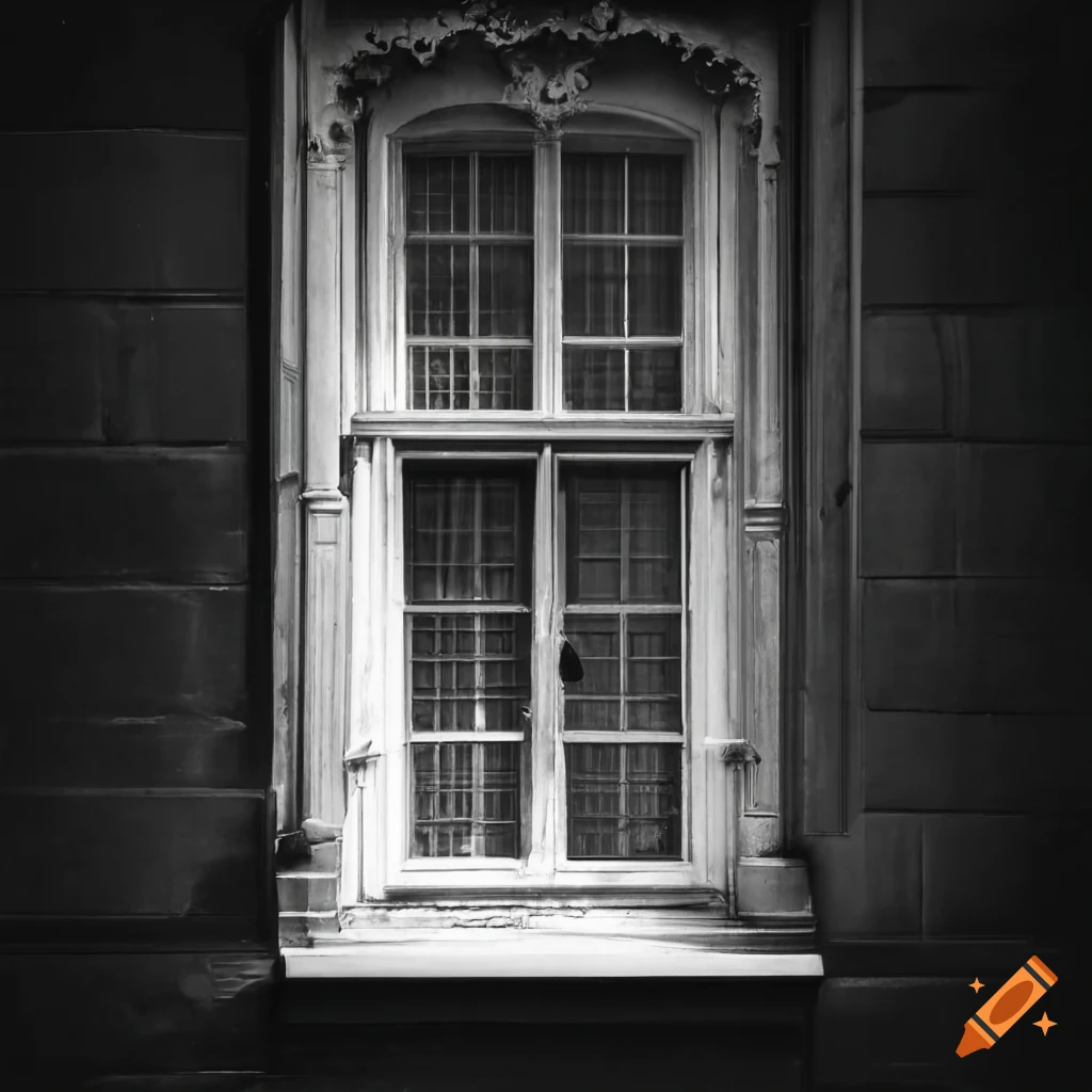 Front view of a black haussmannien window