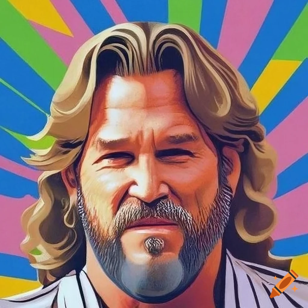 Illustration of jeff bridges as the dude from the big lebowski on Craiyon
