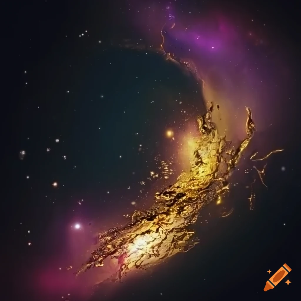 Black and gold galaxy artwork