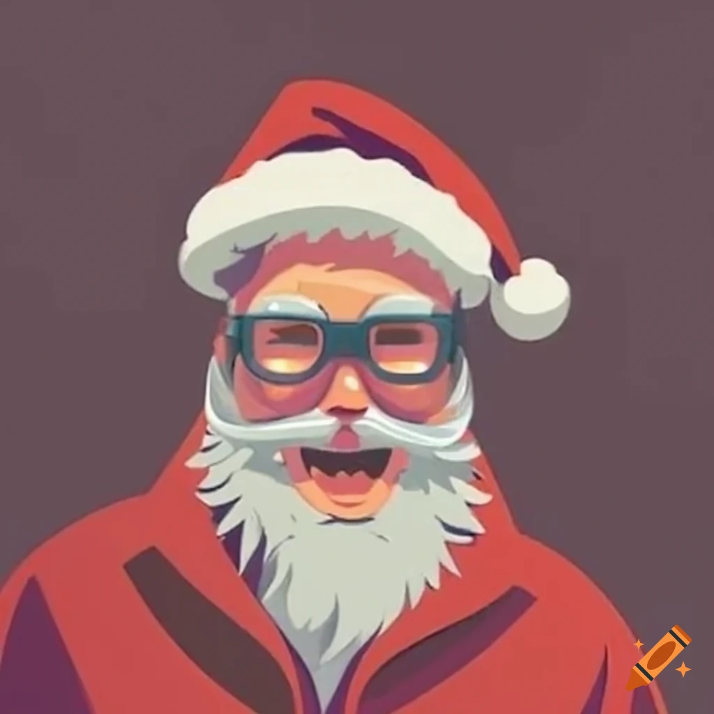Modern santa claus with spy glasses in bruges
