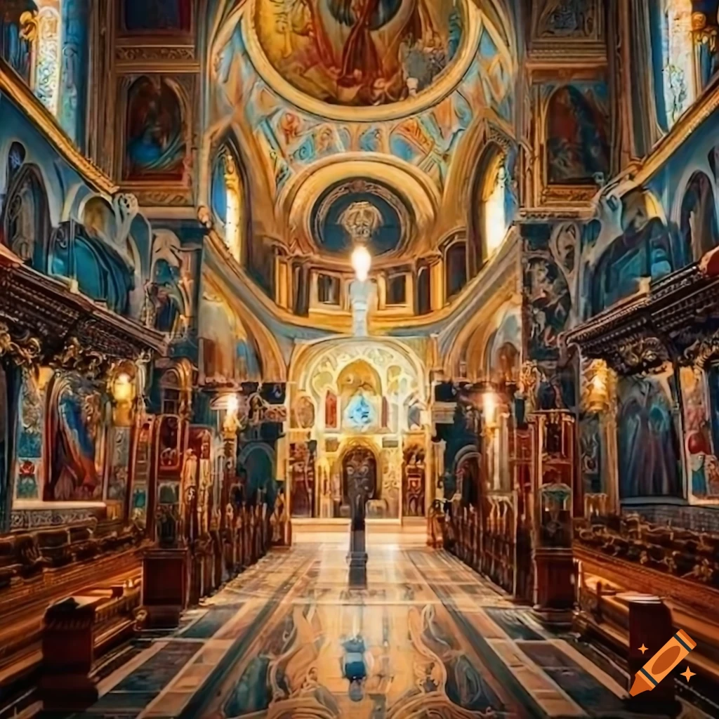 Interior of a christian orthodox cathedral
