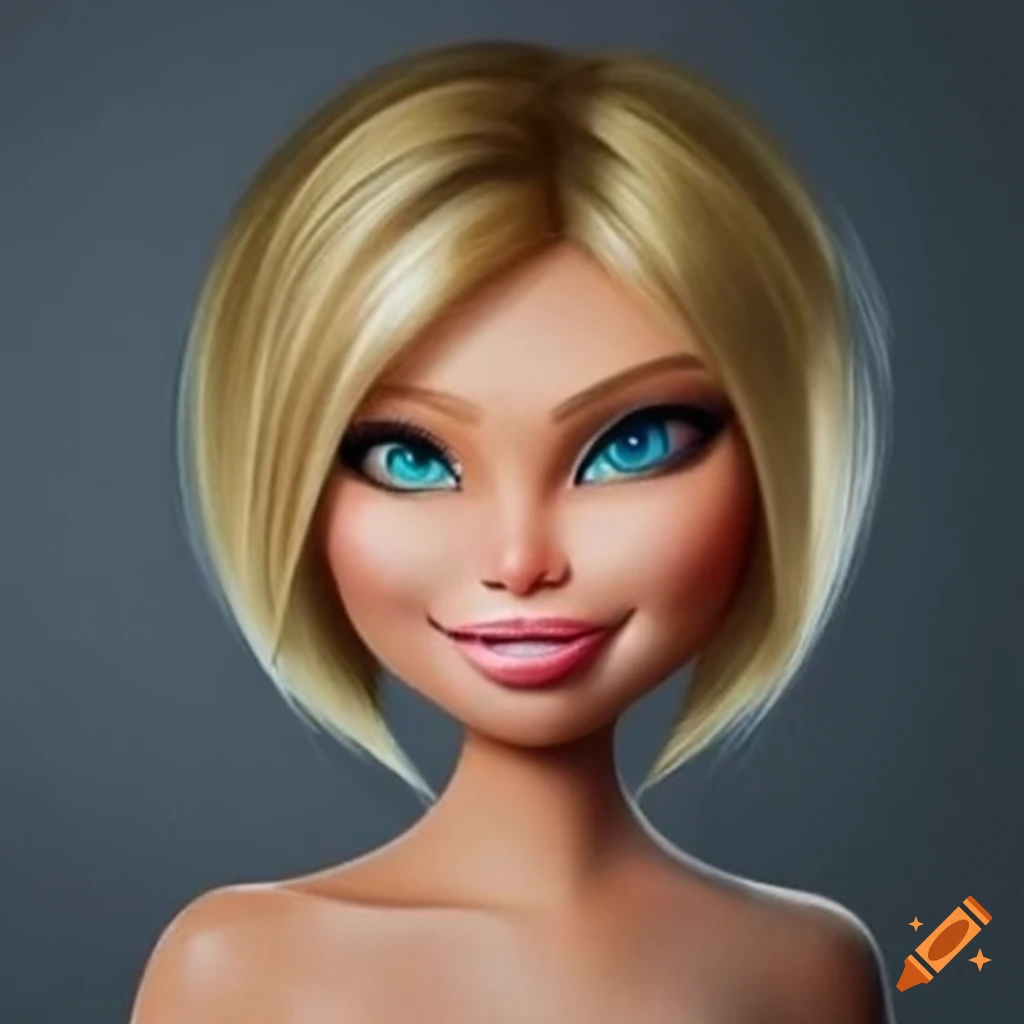 Beautiful portrait of a woman with pixie hair on Craiyon