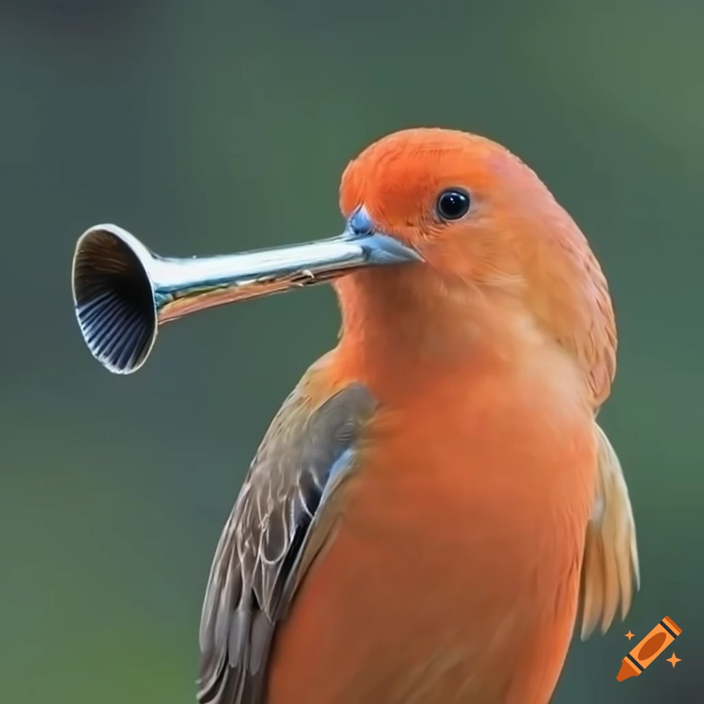 Bird with silver trumpet