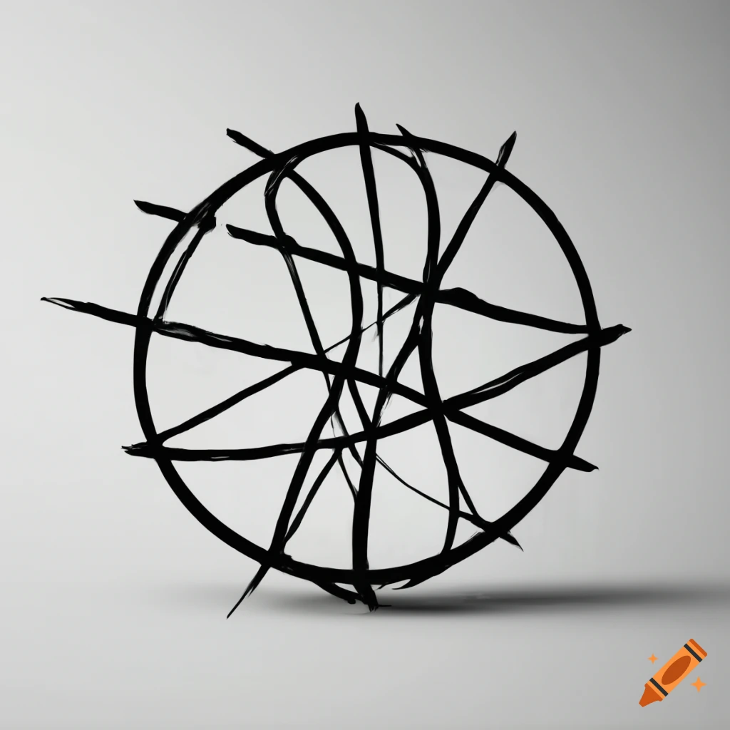 Minimalist illustration of runic circle on Craiyon