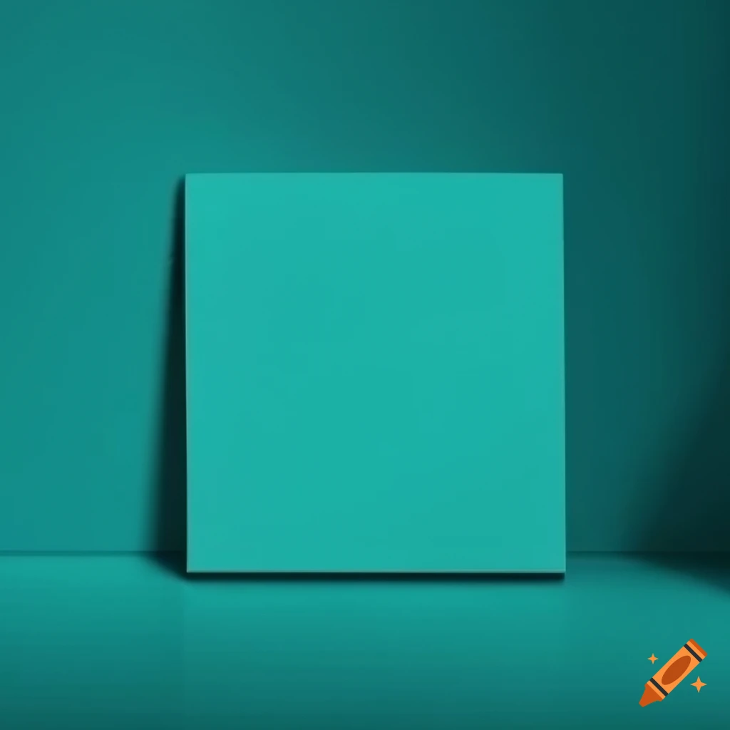 Teal square minimalist artwork