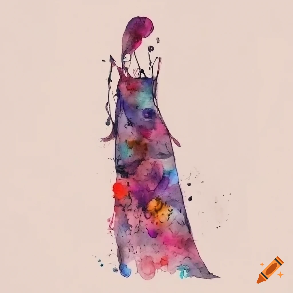 Illustration of a dress made of leaves on Craiyon