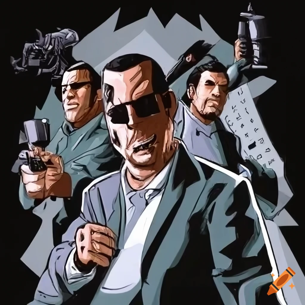 Promotional artwork of Grand Theft Auto-style gangsters in New York ...