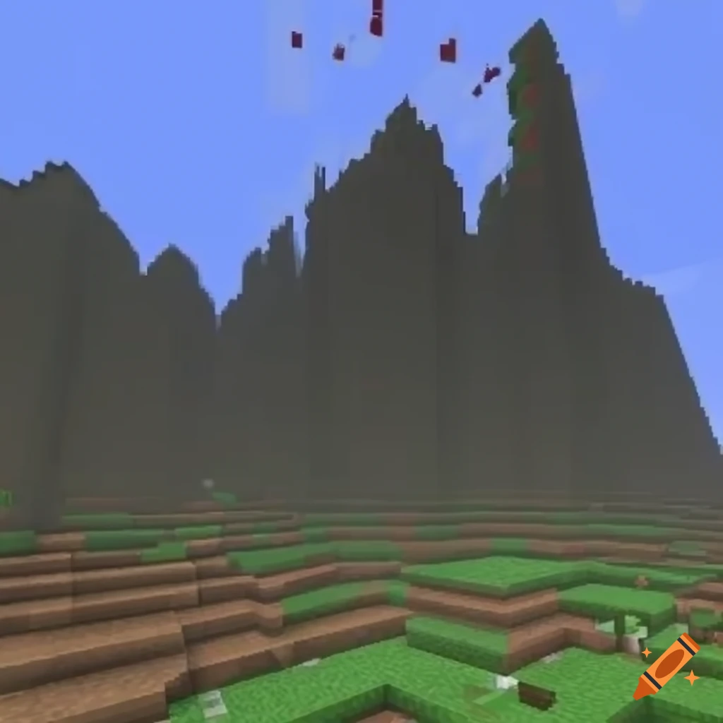 Distorted landscape in minecraft
