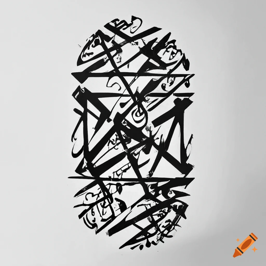 Geometric arabic calligraphy artwork by katsuhiro otomo on Craiyon