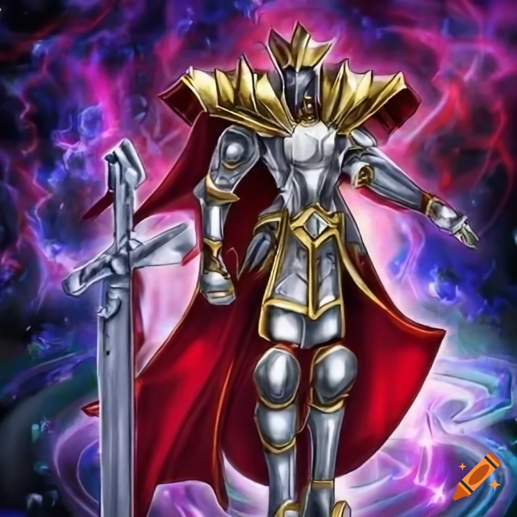 Yugioh card art of a noble religious warrior on Craiyon