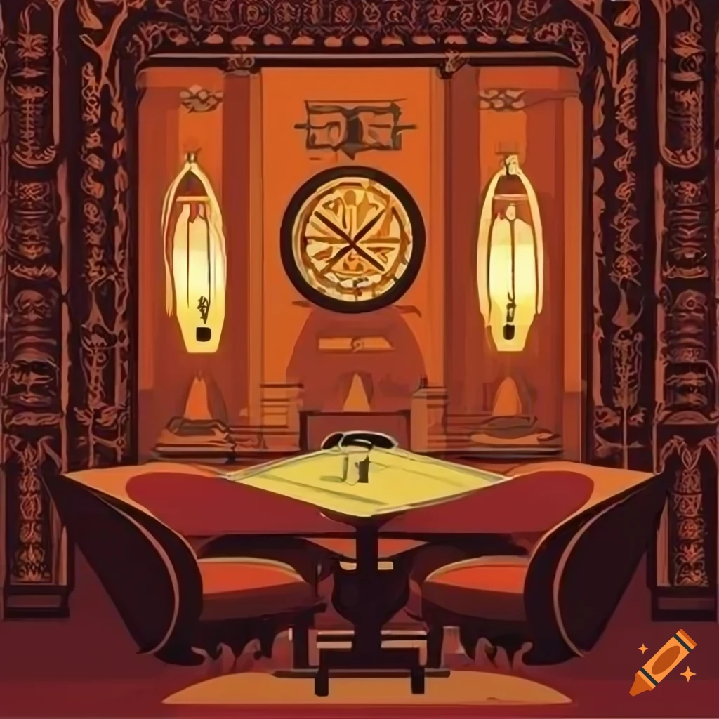 Vector illustration of a vintage middle eastern restaurant