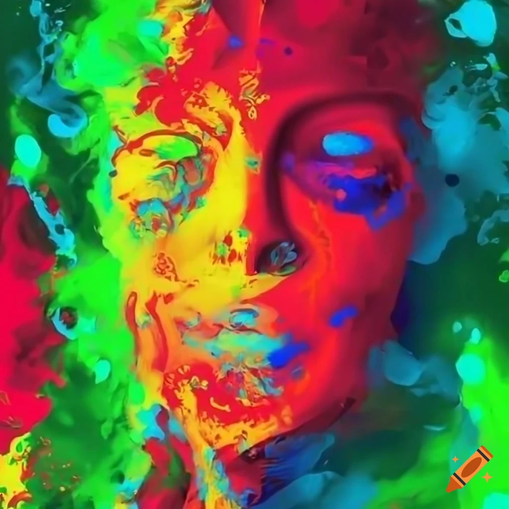 Neon psychedelic italian flag art