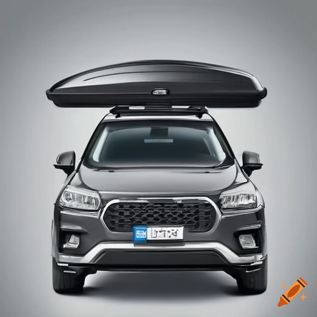 Black thule dynamic roof box on a car roof